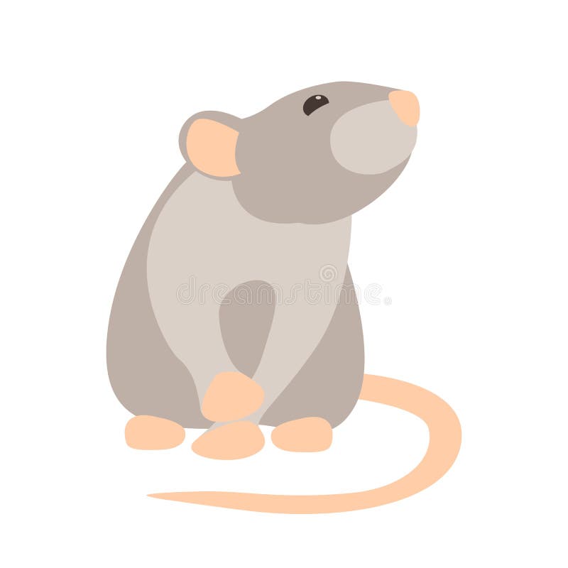 Rattenkarikaturvektor-Illustrationsart Flach Vektor Abbildung ...