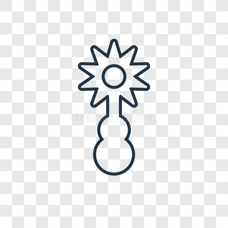 Rattle Concept Vector Linear Icon Isolated on Transparent Background ...