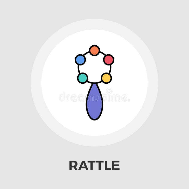 Rattle Flat Icon stock vector. Illustration of equipment - 86146916