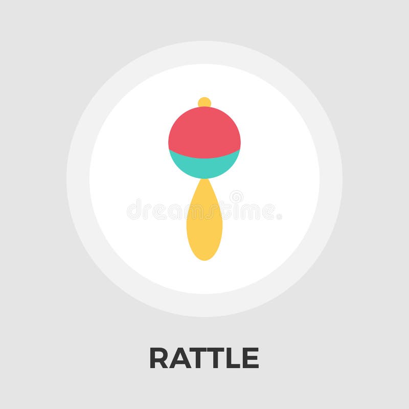 Rattle Flat Icon stock vector. Illustration of rattle - 90678340