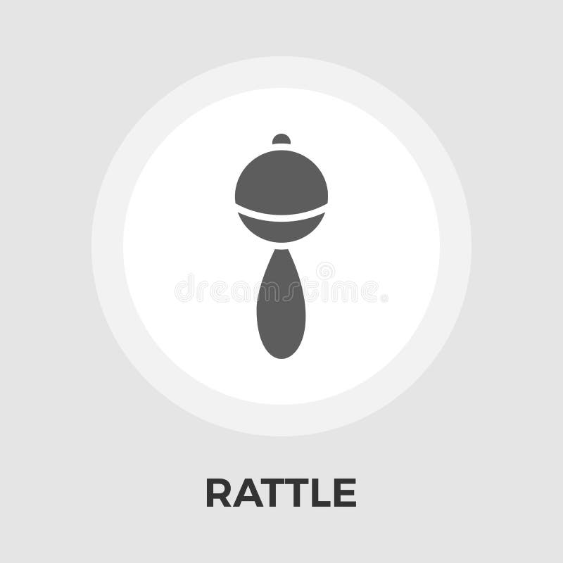 Rattle Flat Icon stock vector. Illustration of rattle - 90678340