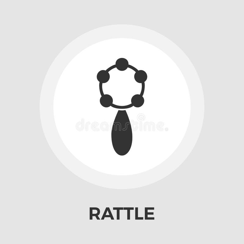 Rattle Flat Icon stock vector. Illustration of shake - 97182307