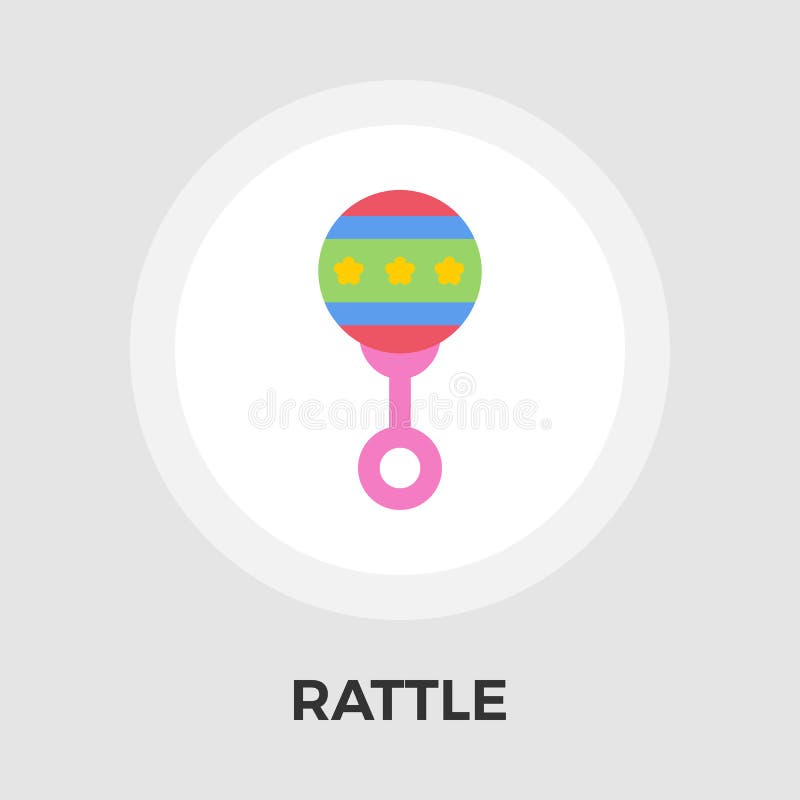 Rattle Flat Icon stock vector. Illustration of equipment - 86146916