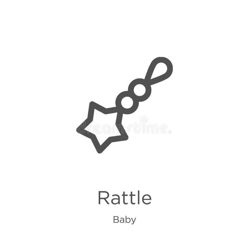 Rattle Icon Vector from Baby Stuff Collection. Thin Line Rattle Outline ...