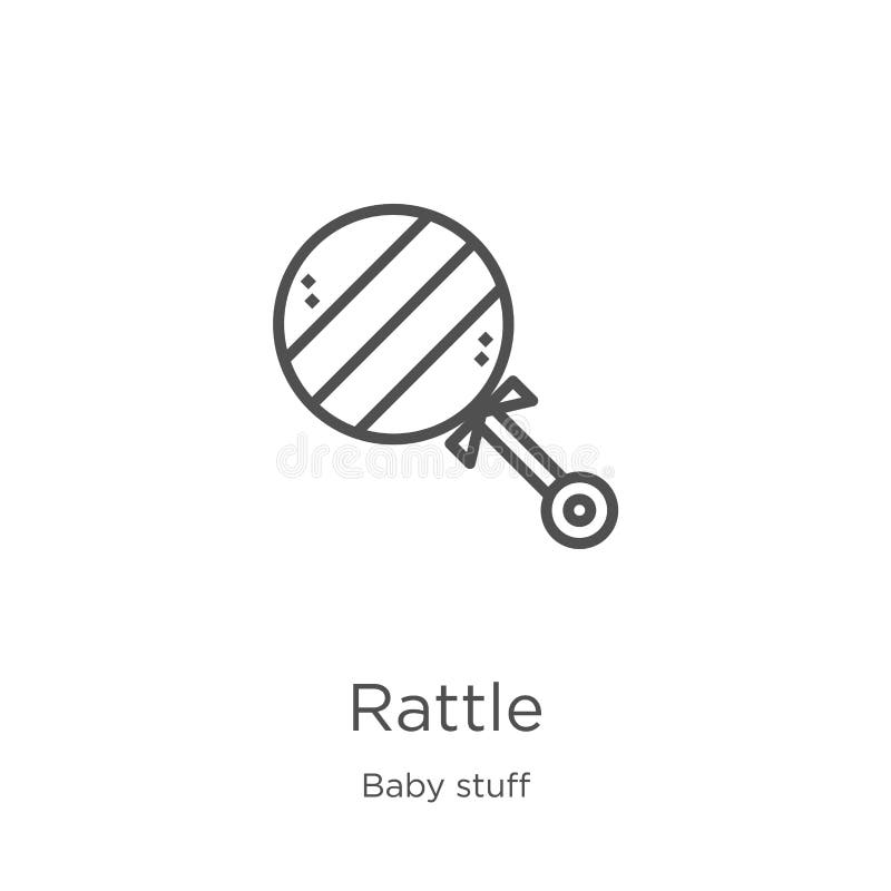 Rattle Icon Vector from Baby Stuff Collection. Thin Line Rattle Outline ...