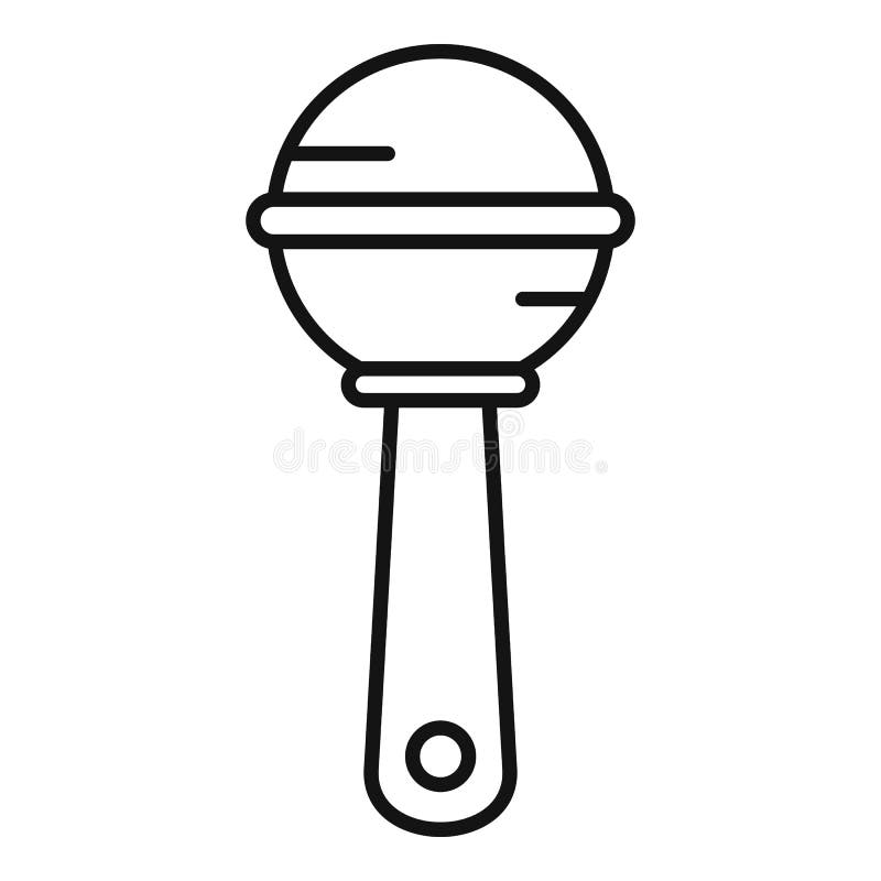 Rattle Toy Icon, Outline Style Stock Vector - Illustration of play ...