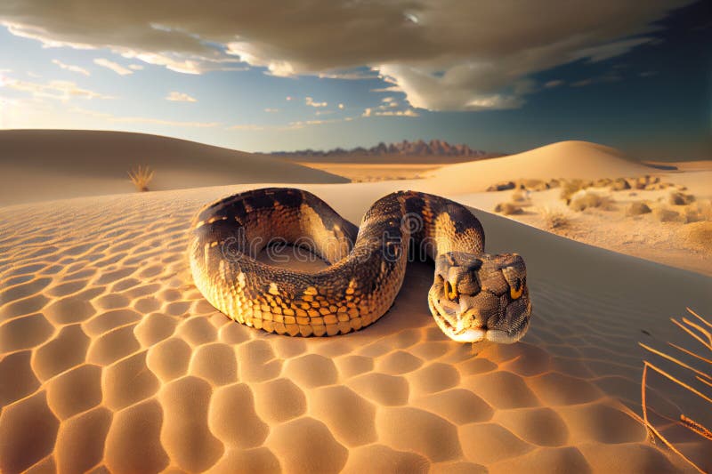 Rattlesnake in the Desert Sands. AI Generated. Stock Illustration ...