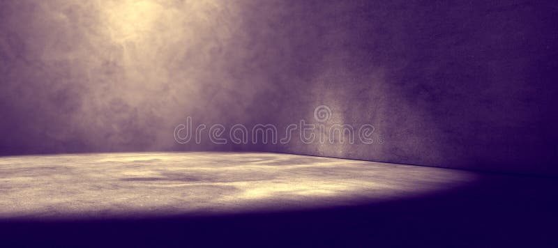 Rauch Oder Nebel Und Scheinwerfer Im Dunklen Raum Stock Abbildung ...