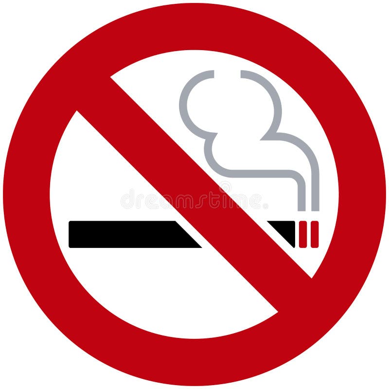 Rauchverbotsschild vektor abbildung. Illustration von zigarette - 28483775