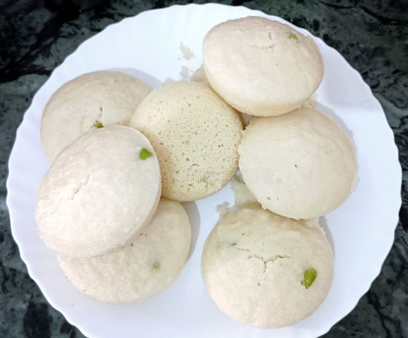 Rava Idli or Suji Idli on White Plate Stock Image - Image of food, rava ...