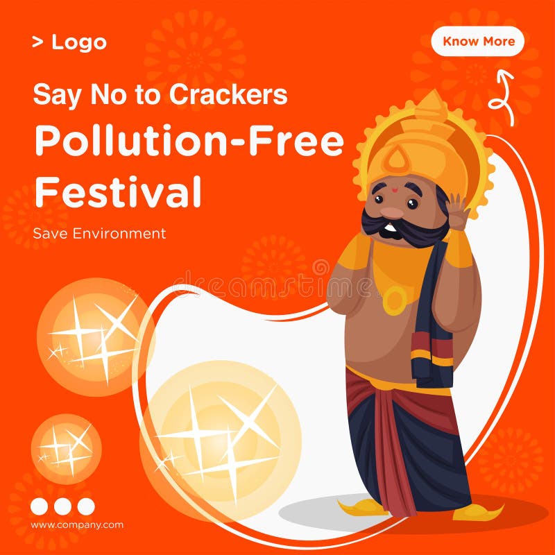 Banner Design of Say No To Crackers Pollution Free Festival Stock ...