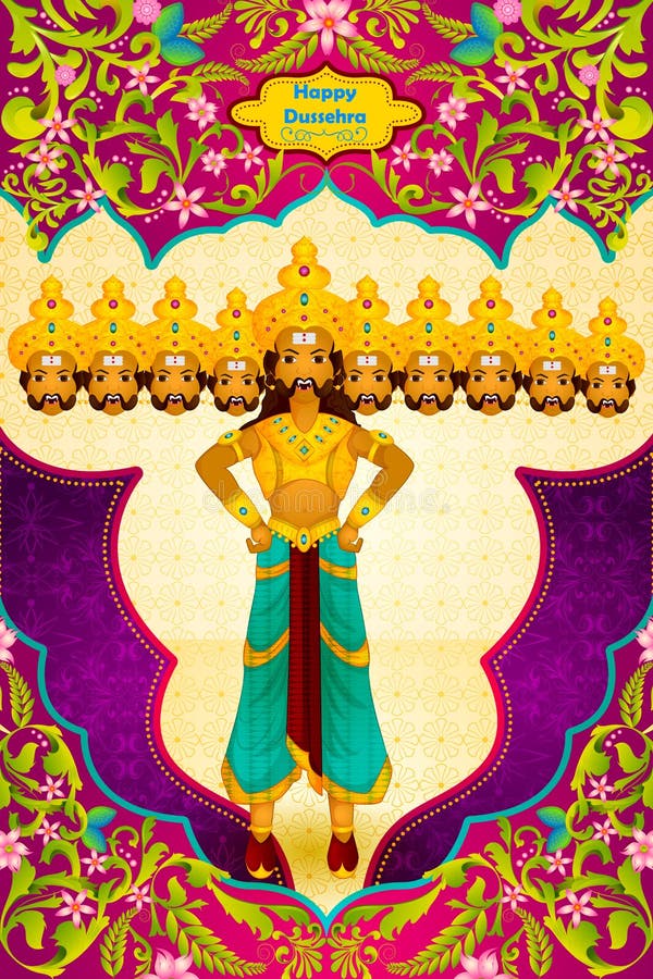Ravana with Ten Head for Dussehra Stock Vector - Illustration of dharma ...