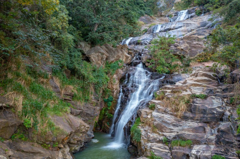 Ravana Waterfall Near Ella, Sri Lanka Stock Image - Image of hill ...