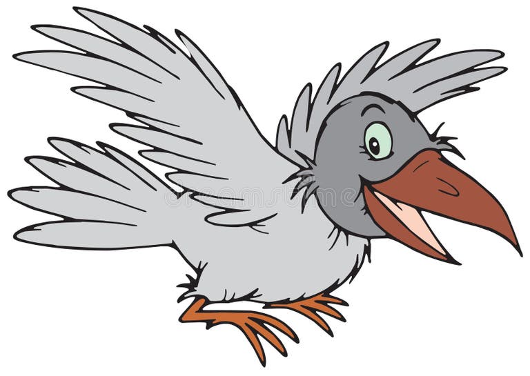 Illustration Funny Raven Cartoon Flying Stock Illustrations – 282 ...