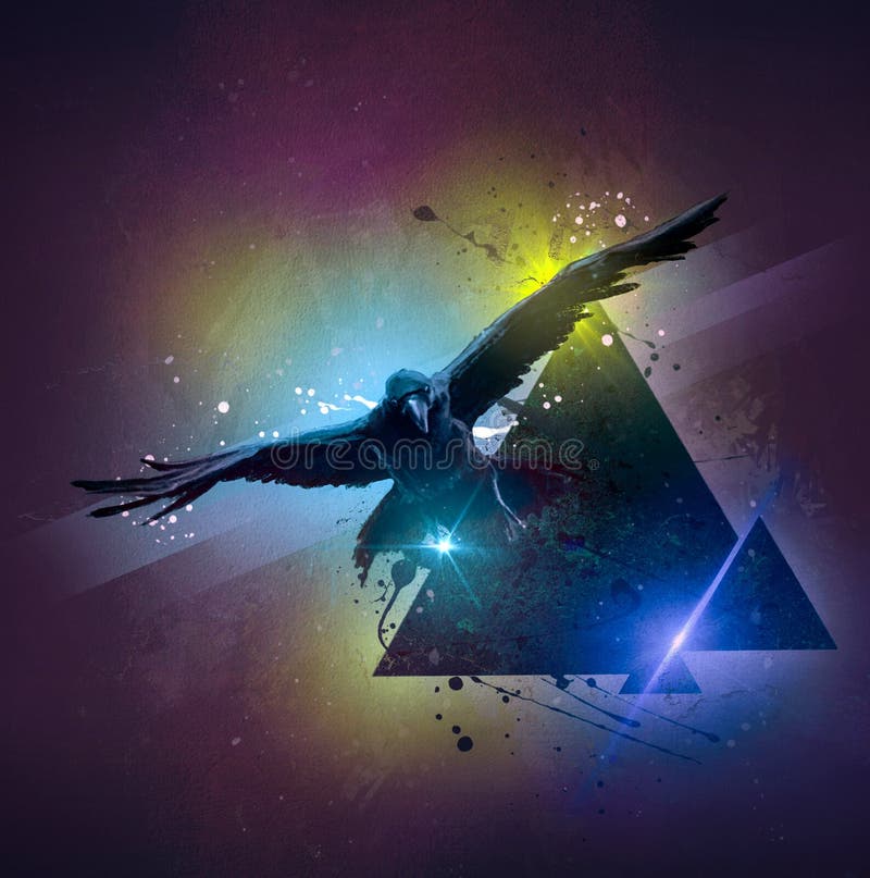 Raven abstraction stock illustration. Illustration of background - 70555683
