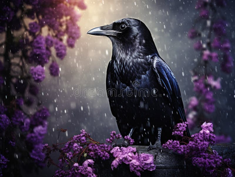 Raven stock illustration. Illustration of brain, halloween - 294991383