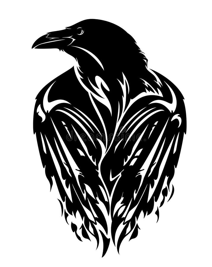 Raven vector stock vector. Illustration of silhouette - 16955242