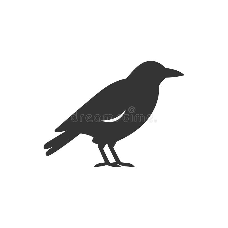 Raven bird icon stock vector. Illustration of dark, corvid - 293140475