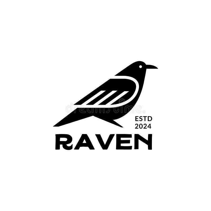 Raven Bird Smart Animal Logo Design Vector Stock Vector - Illustration ...