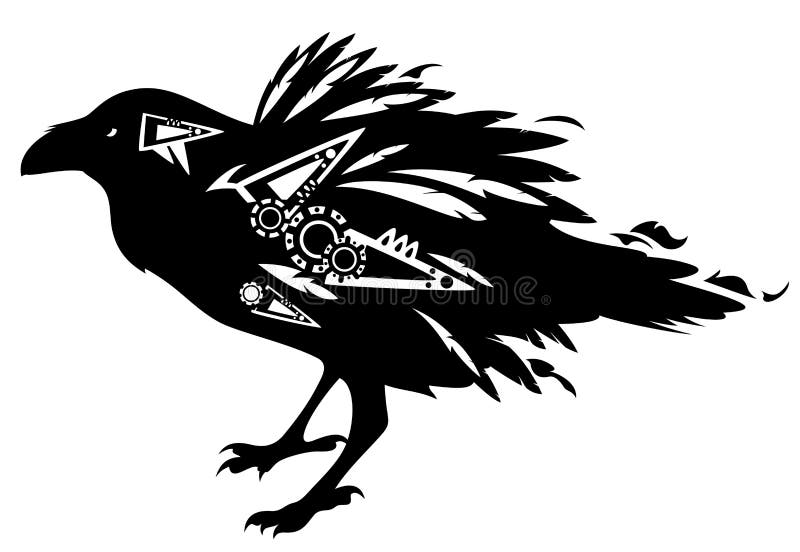 Raven design stock vector. Illustration of detailed, feather - 43564254