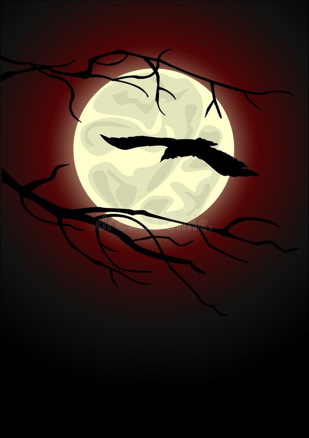 Raven stock vector. Illustration of full, root, crimson - 78991304