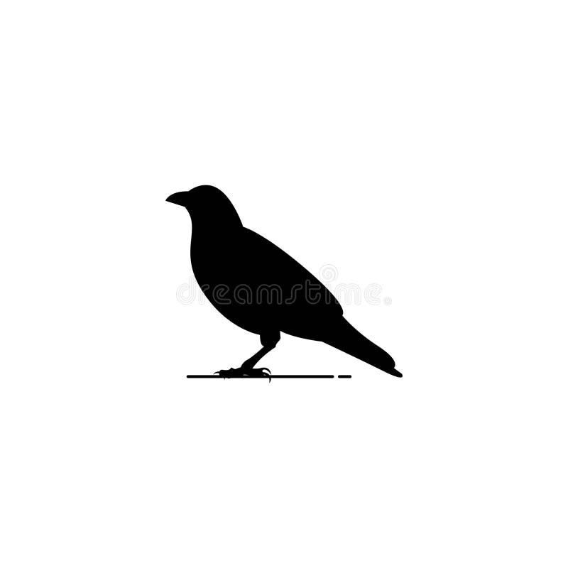 Raven Icon Isolated Side View Stock Vector - Illustration of freedom ...