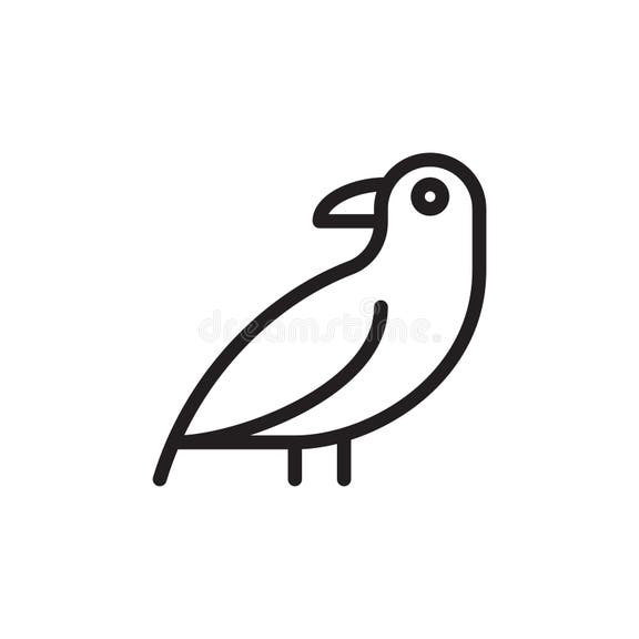 Raven Icon Outline Vector for Web Ui Stock Vector - Illustration of ...