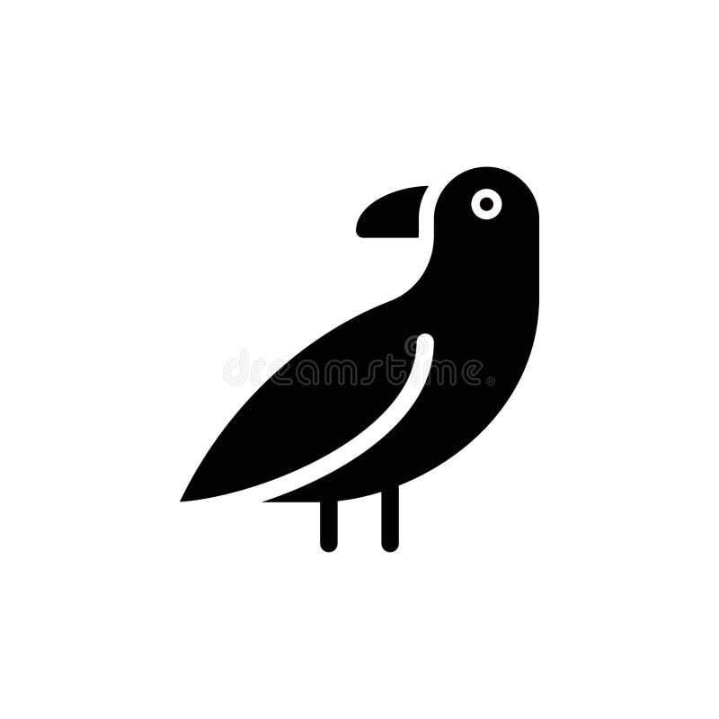 Raven Icon Web Design in Vector Stock Vector - Illustration of tail ...