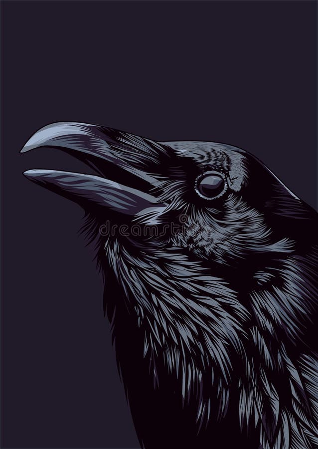 Raven illustration stock vector. Illustration of design - 114883782