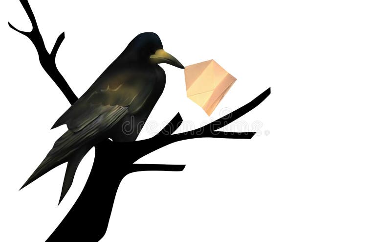 Raven letter stock illustration. Illustration of greeting - 60734198