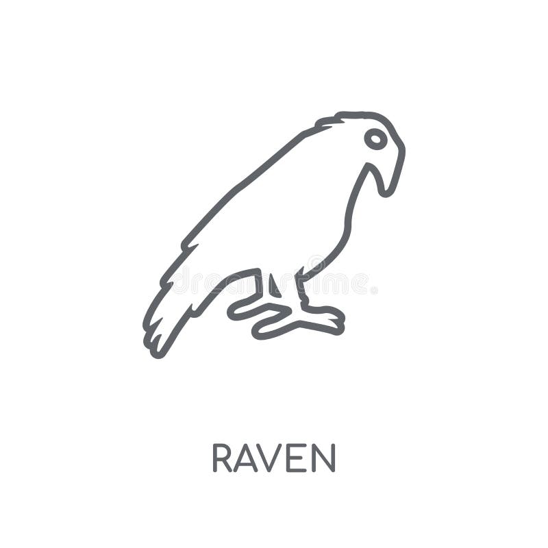 Raven Linear Icon. Modern Outline Raven Logo Concept on White Ba Stock ...