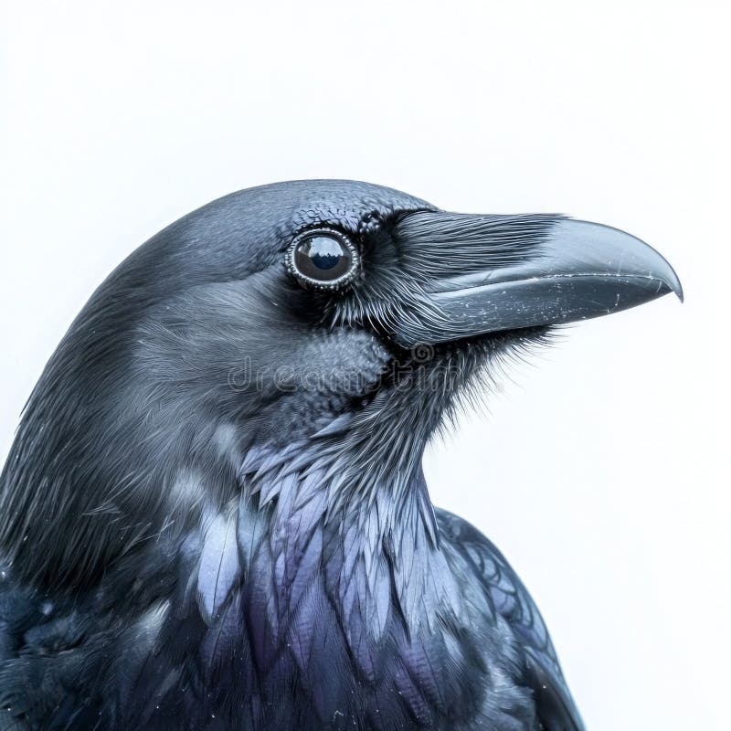 Raven Showcases Its Captivating Features, Highlighting Its Sharp Beak ...