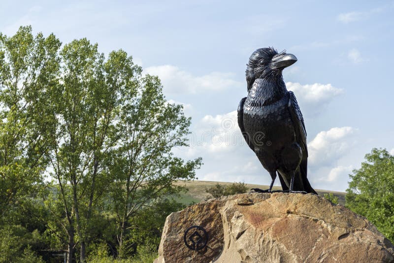 Raven statue stock photo. Image of countryside, holloko - 99808102