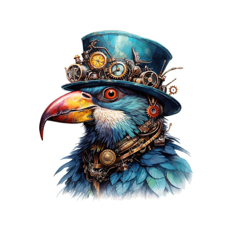 Raven Steampunk. Vector Illustration Design Stock Illustration ...