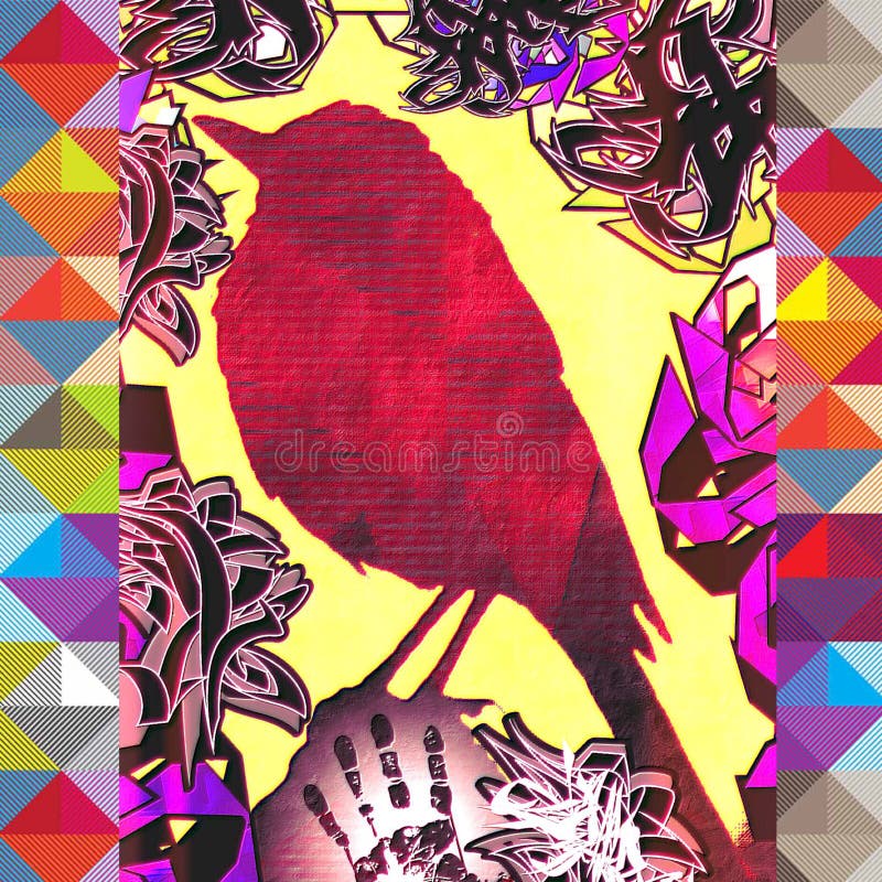 Raven stock illustration. Illustration of graffiti, raven - 49358248