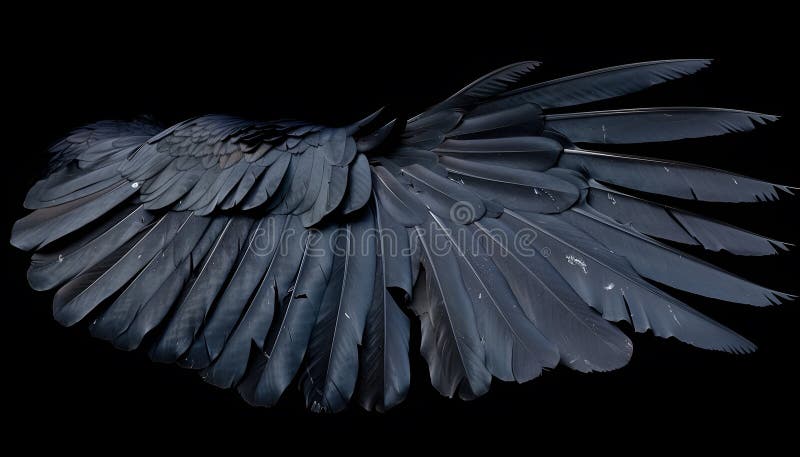 Raven Wing on Black Background Stock Photo - Image of pattern, animal ...