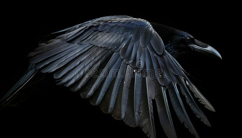 Raven Wing on Black Background Stock Photo - Image of dove, beautiful ...