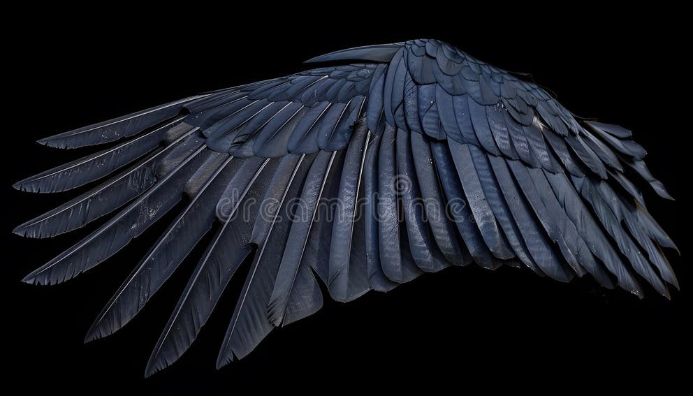 Raven Wing on Black Background Stock Photo - Image of lines, coat ...