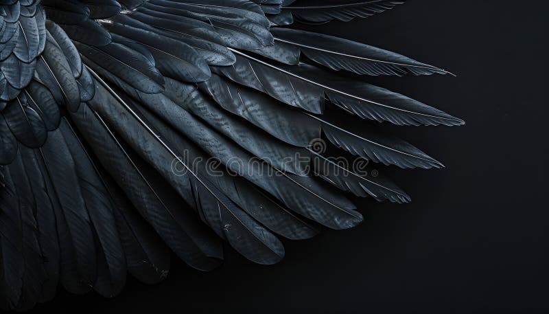 Raven Wing on Black Background Stock Photo - Image of animal, vintage ...