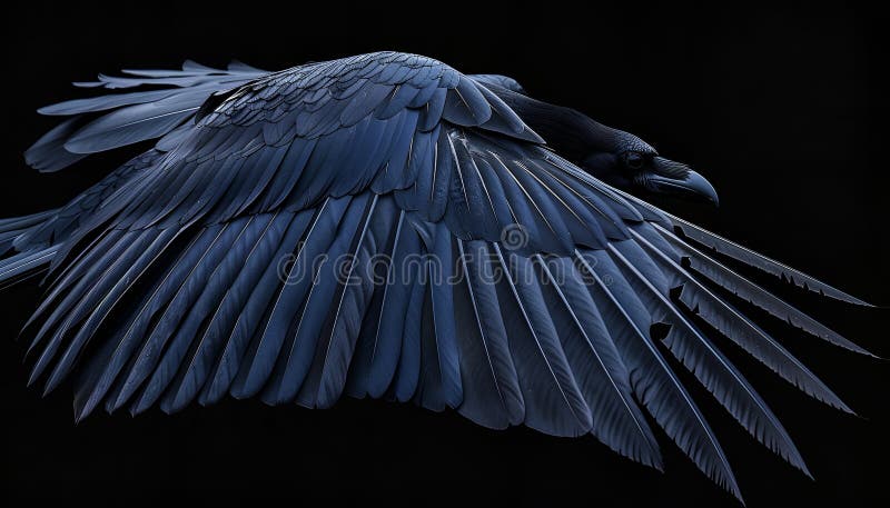 Raven Wing on Black Background Stock Image - Image of pattern, nature ...