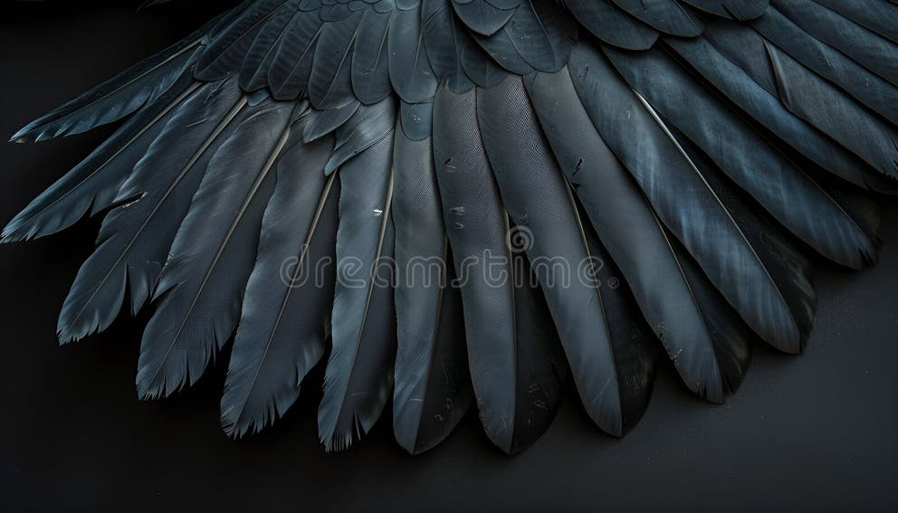 Raven Wing on Black Background Stock Image - Image of beautiful, nature ...