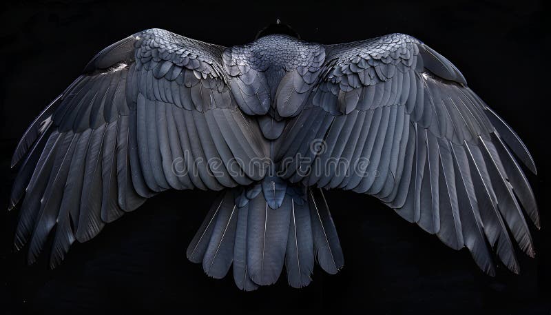 Raven Wing on Black Background Stock Image - Image of bird, wing: 363597909