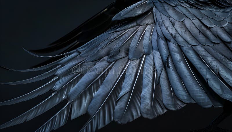 Raven Wing on Black Background Stock Photo - Image of wing, black ...