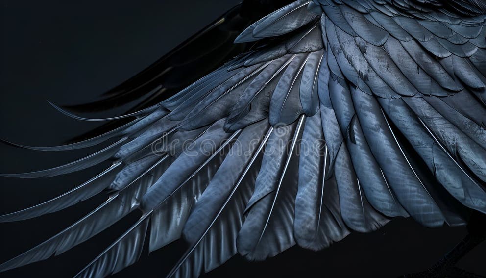Raven Wing on Black Background Stock Photo - Image of wing, black ...