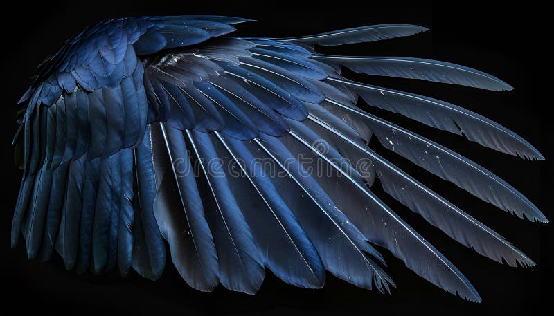 Raven Wing on Black Background Stock Image - Image of wing, transparent ...