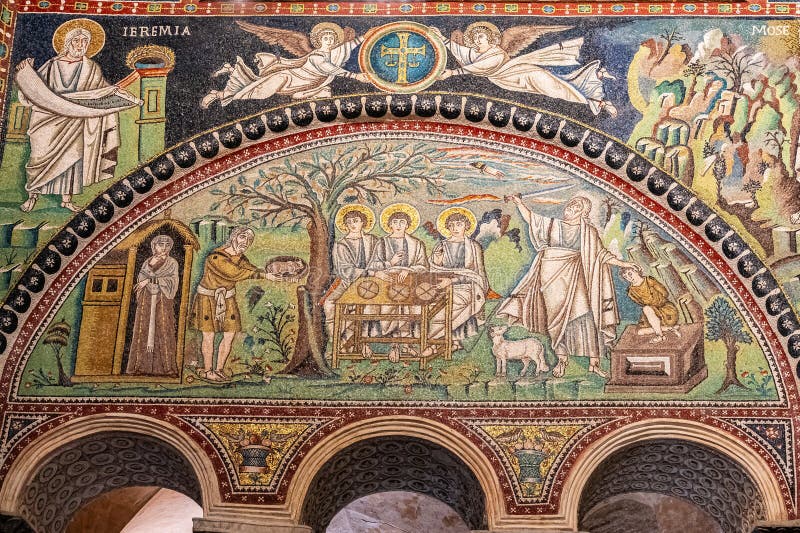 Colorful Medieval Mosaics Showing Angels and Catholic Saints Inside ...