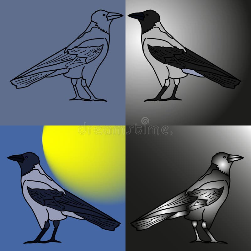 Ravens. stock vector. Illustration of crows, wild, bird - 72627872
