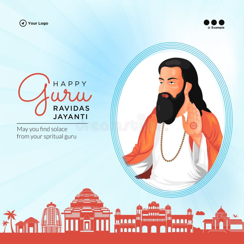 Guru Ravidas Jayanti Banner Design Stock Vector - Illustration of faith ...