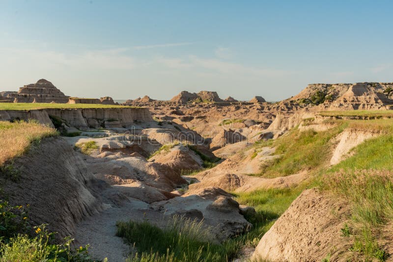 Ravine through Badlands stock image. Image of national - 158588281