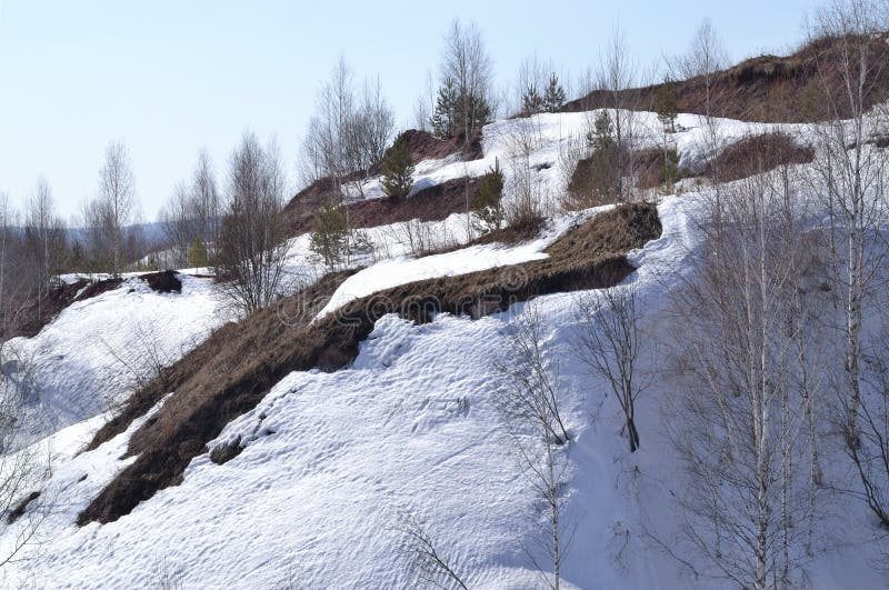 Ravine. the Beginning of Spring. Stock Image - Image of thaw, large ...